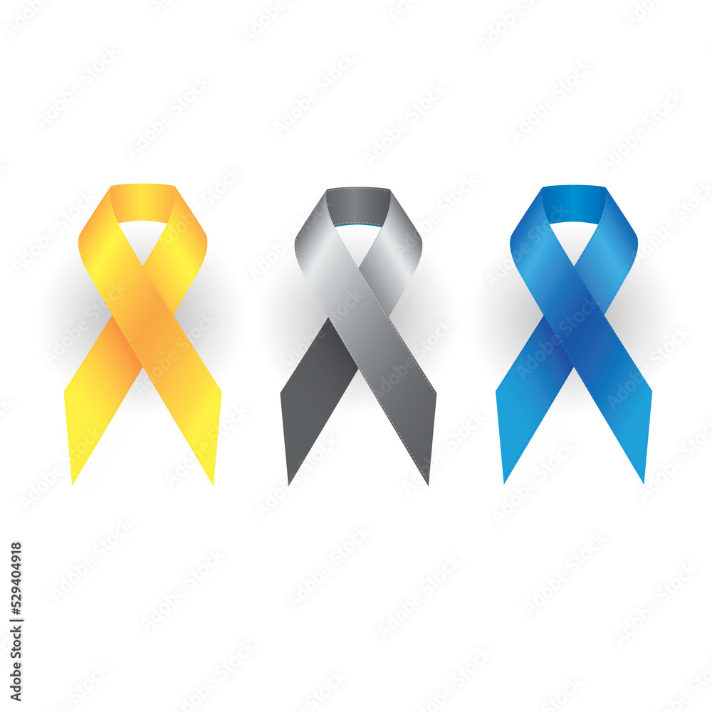 A winner award, ribbon and medal as a badge of success for a ...