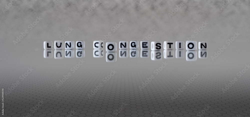 lung congestion word or concept represented by black and white letter ...