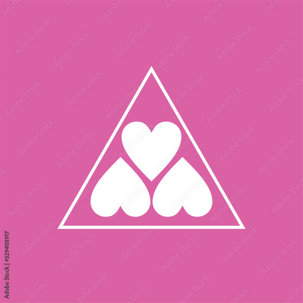 love triangle ace icon logo vector image Stock Vector | Adobe Stock