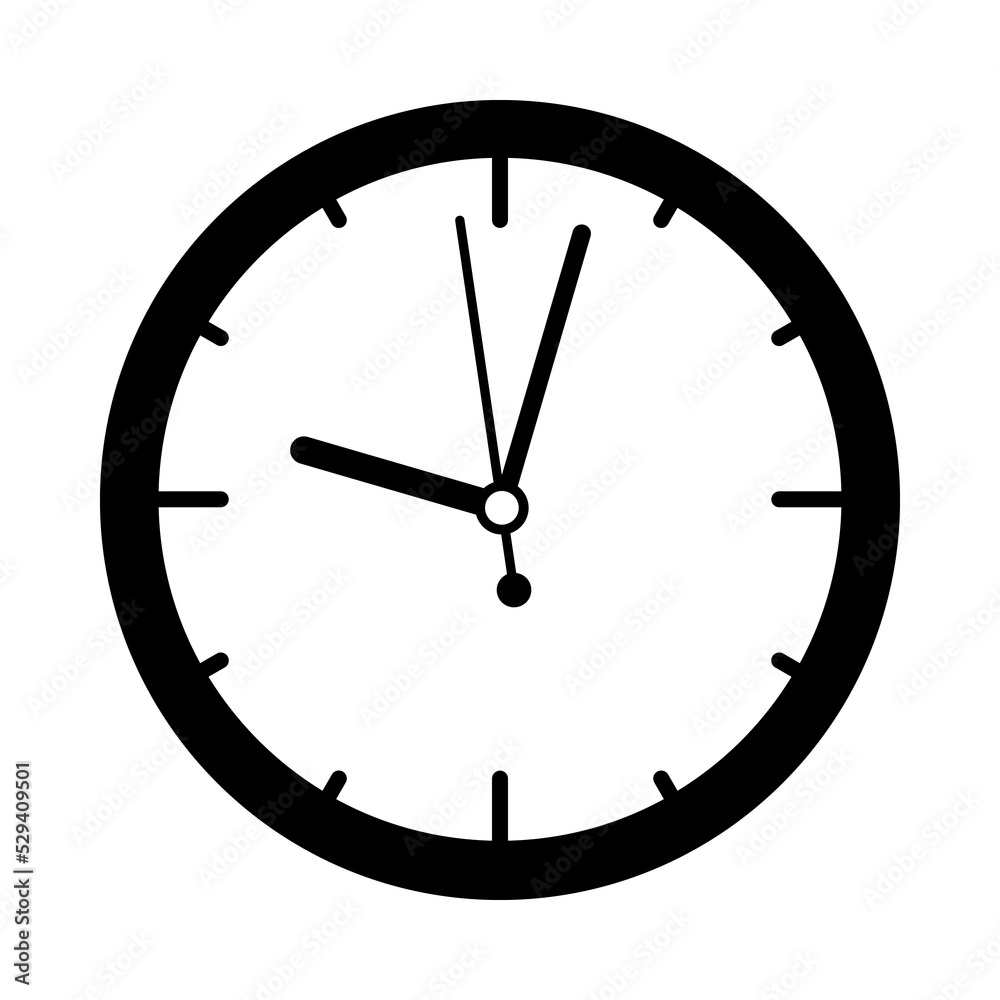 Símbolo tiempo. Icono con esfera de reloj simple aislada ilustração do ...