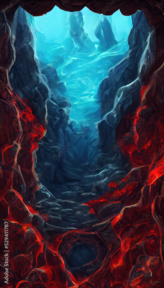 Map of City with Red Tiles. River in Cave. Card Deck. Game Art. Ui Kit ...