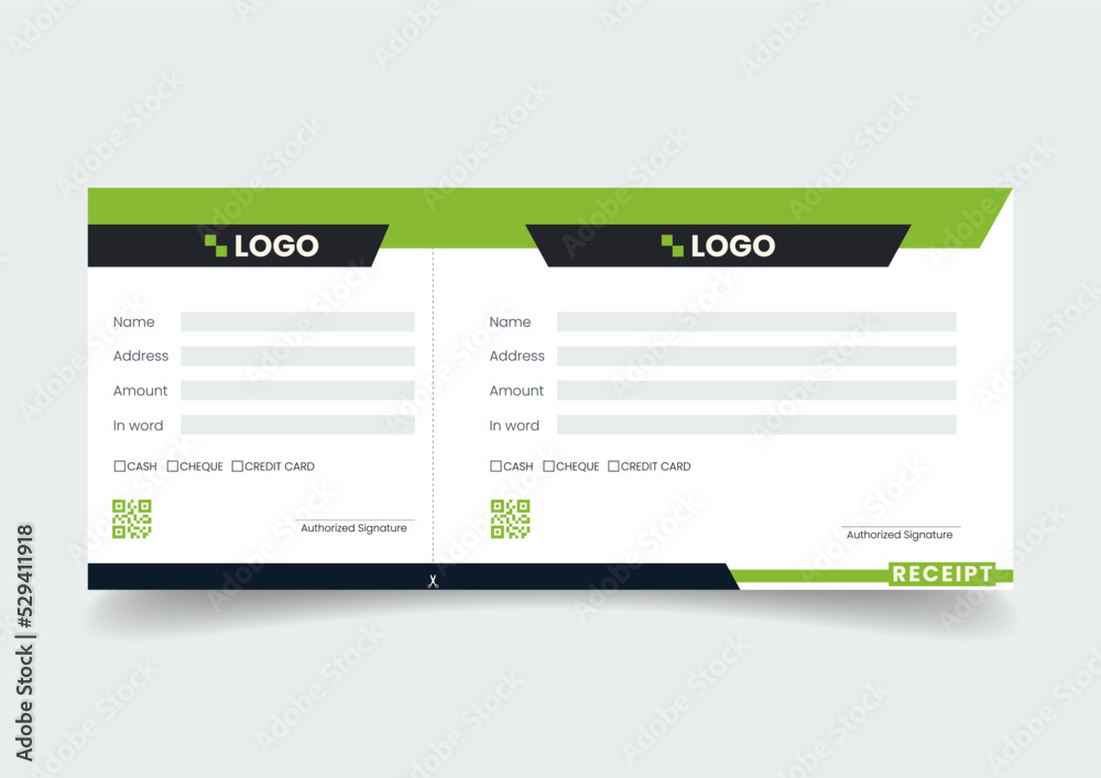 Payment paper slip with text space to add your identity and amounts ...