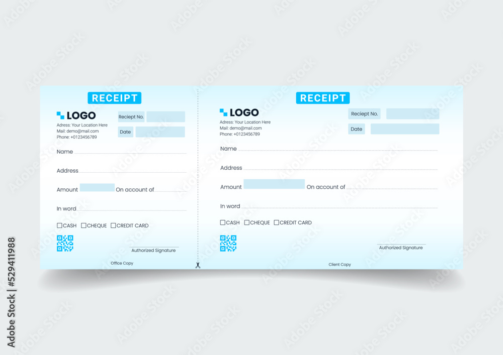 Payment paper slip with text space to add your identity and amounts ...