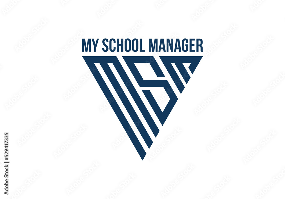 MSM My School Manager Initial Monogram Letter m s m Logo Design Vector ...