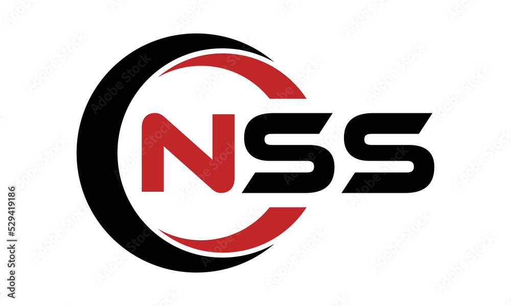 NSS three letter swoosh logo design vector template | monogram logo ...