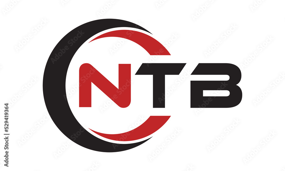 NTB three letter swoosh logo design vector template | monogram logo ...