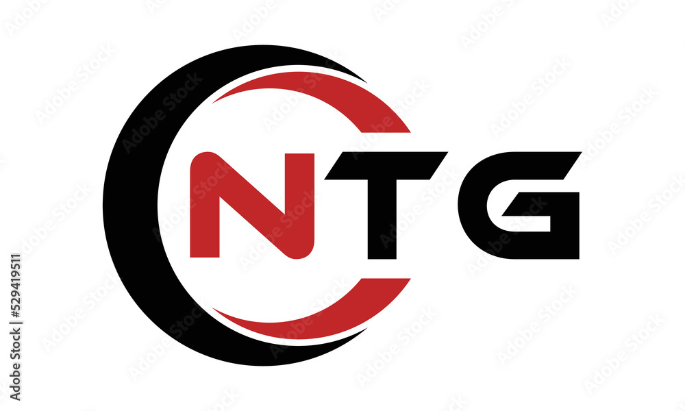 NTG three letter swoosh logo design vector template | monogram logo ...