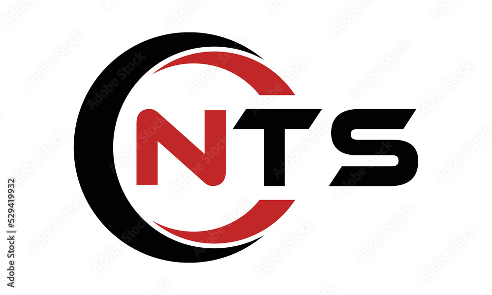 NTS three letter swoosh logo design vector template | monogram logo ...