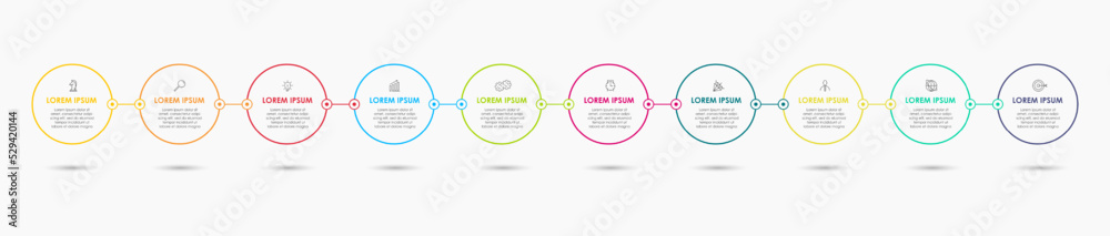 Vector Infographic design business template with icons and 10 options ...