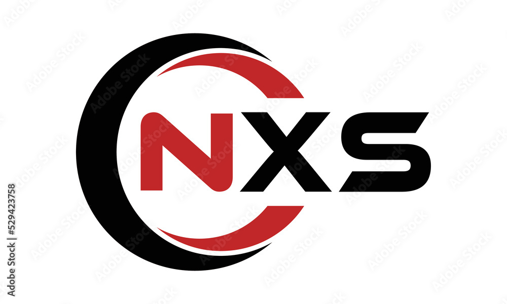 NXS three letter swoosh logo design vector template | monogram logo ...