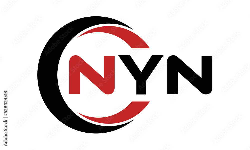 Vektorová grafika „NYN three letter swoosh logo design vector template ...