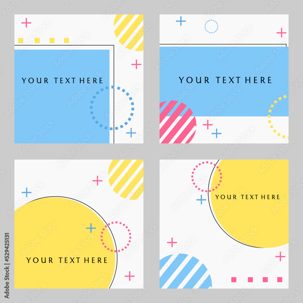 modern abstract square template with geometric style. desain for social ...