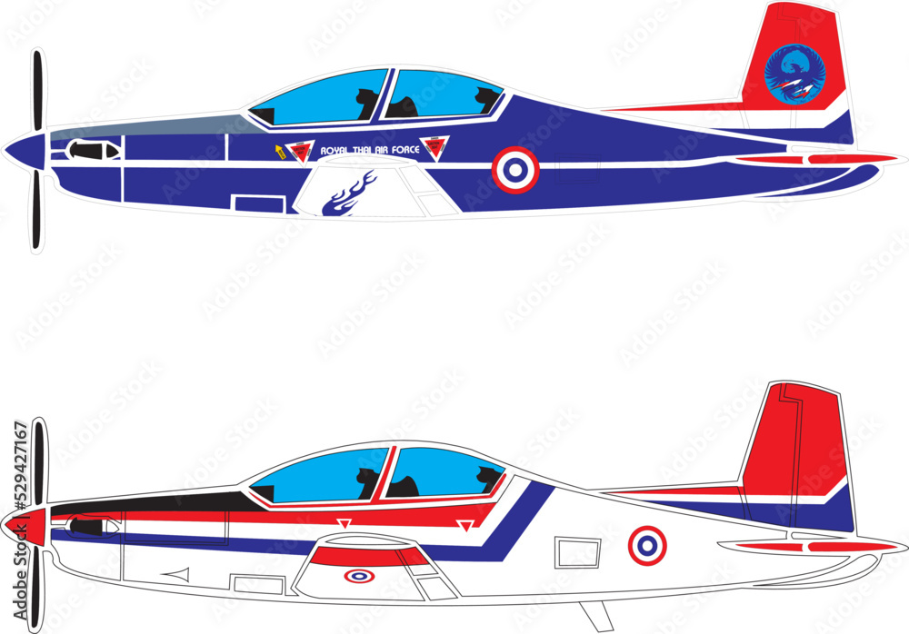 Pilatus PC-9 illustration of airplane Stock Vector | Adobe Stock