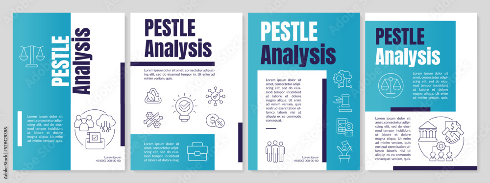 Poster PESTLE analysis blue brochure template – Wall Art | UkPosters