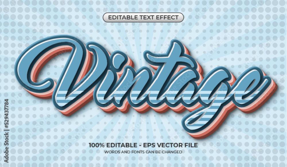Vintage text effect. Editable classic text effect with retro background ...