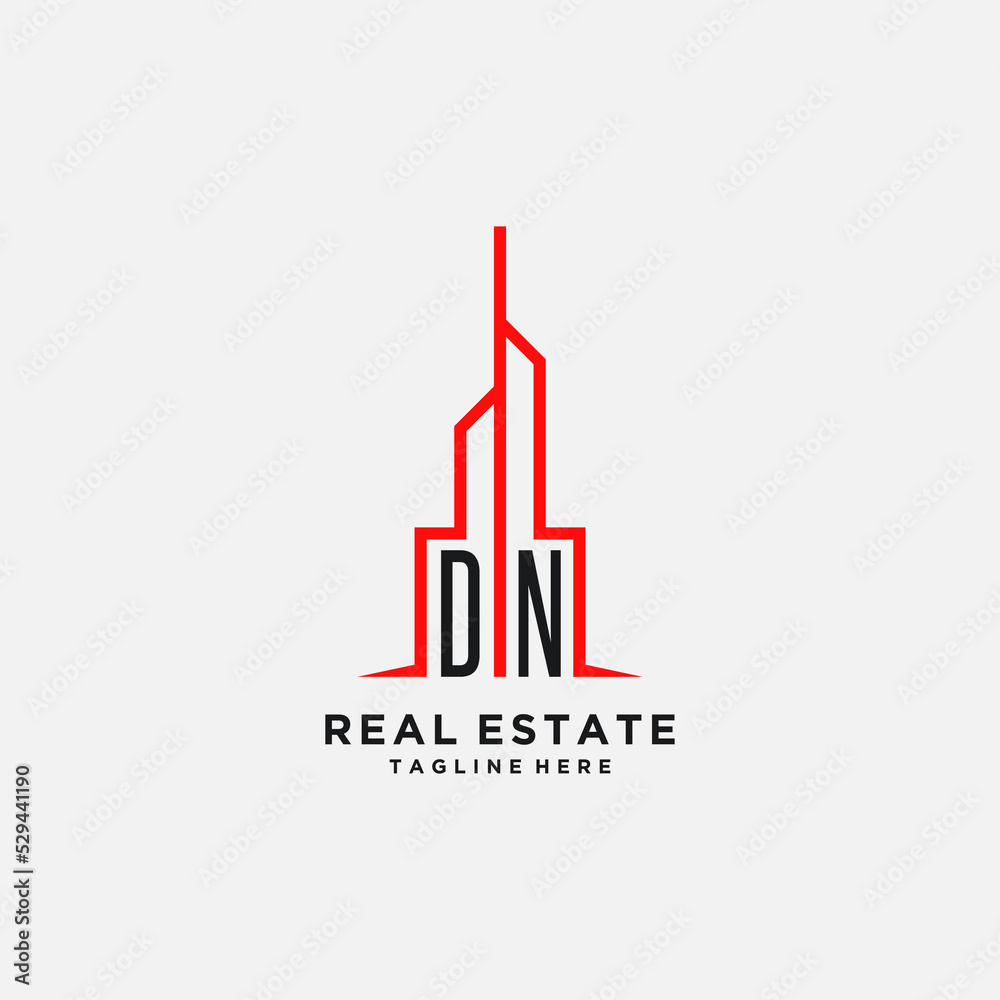 Initial letter DN Real Estate Logo stock illustration. Logo vector ...