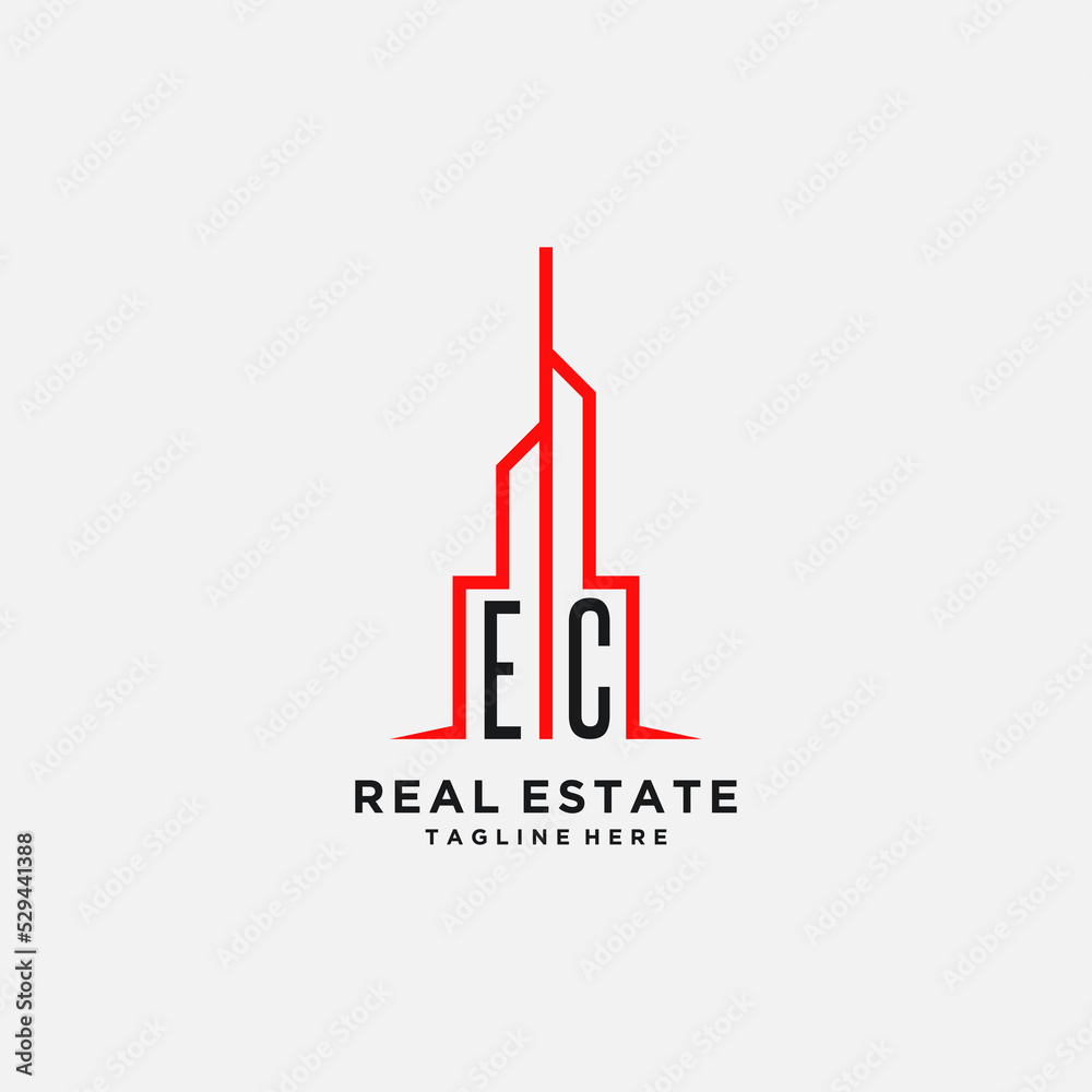 Initial letter EC Real Estate Logo stock illustration. Logo vector ...