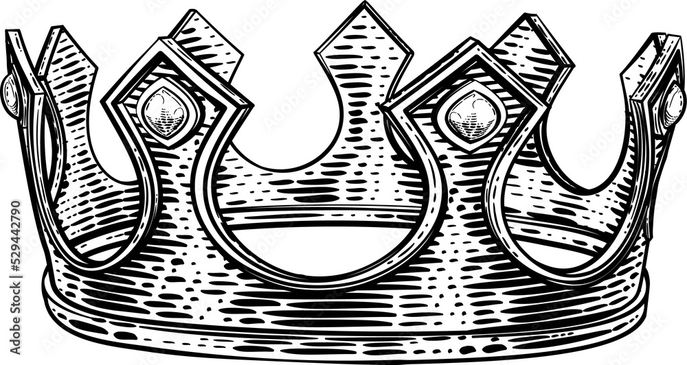 Royal King Crown Vintage Retro Style Illustration Stock Illustration ...