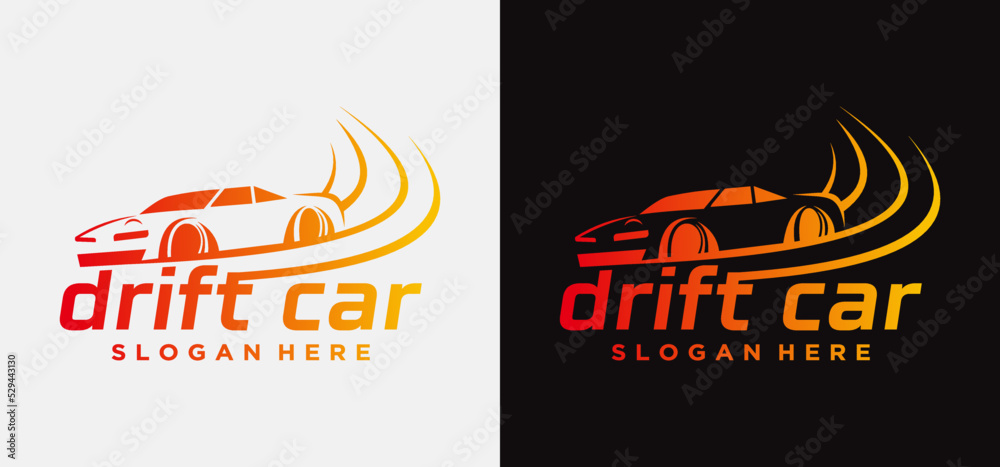 Vector drift car logo design, Sports car vector logo design Drift ...