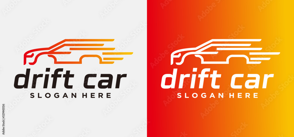 Plakát Vector drift car logo design, Sports car vector logo design ...