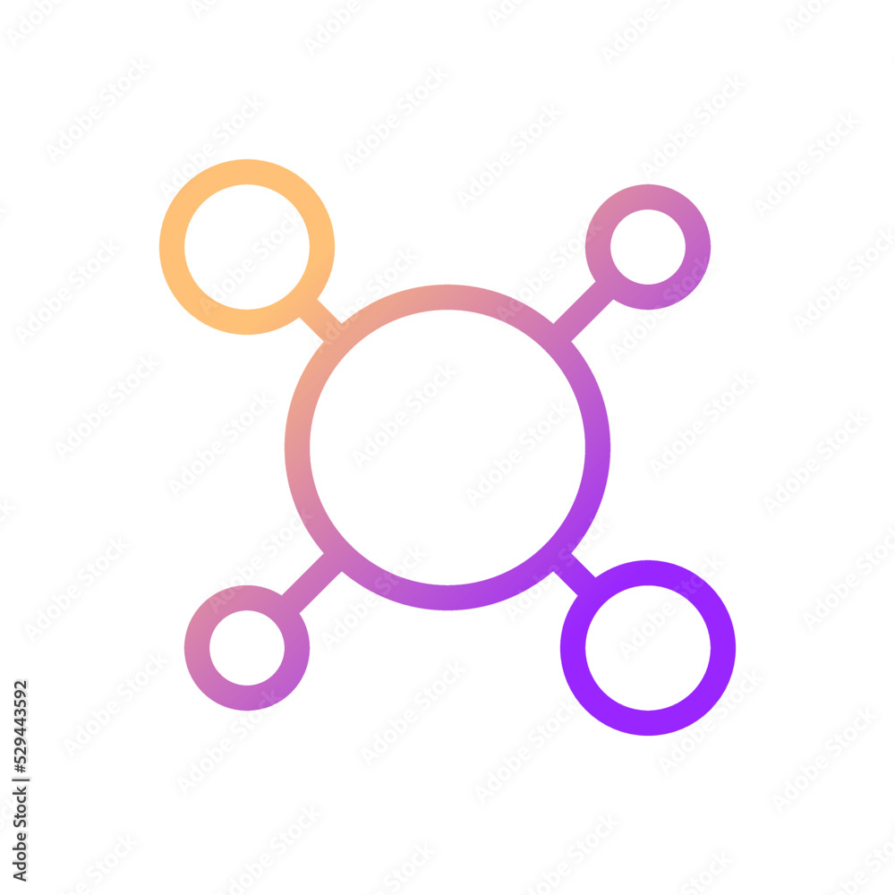 Structure of molecules pixel perfect gradient linear ui icon. Molecular ...