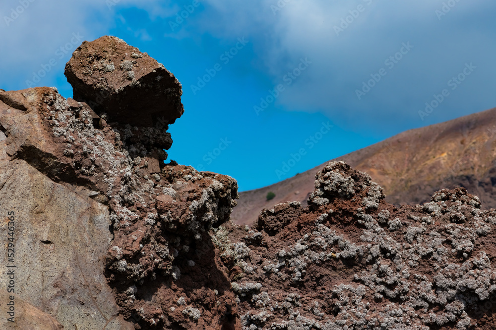 Mount Vesuvius (Monte Vesuvio) volcano near Pompeii and Naples city in ...