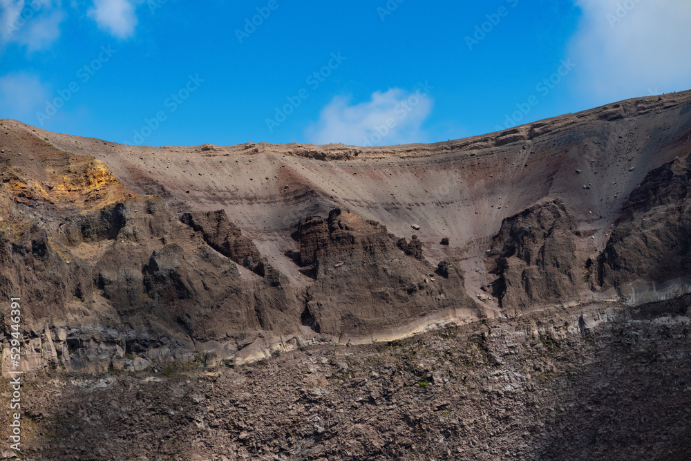 Mount Vesuvius (Monte Vesuvio) volcano near Pompeii and Naples city in ...