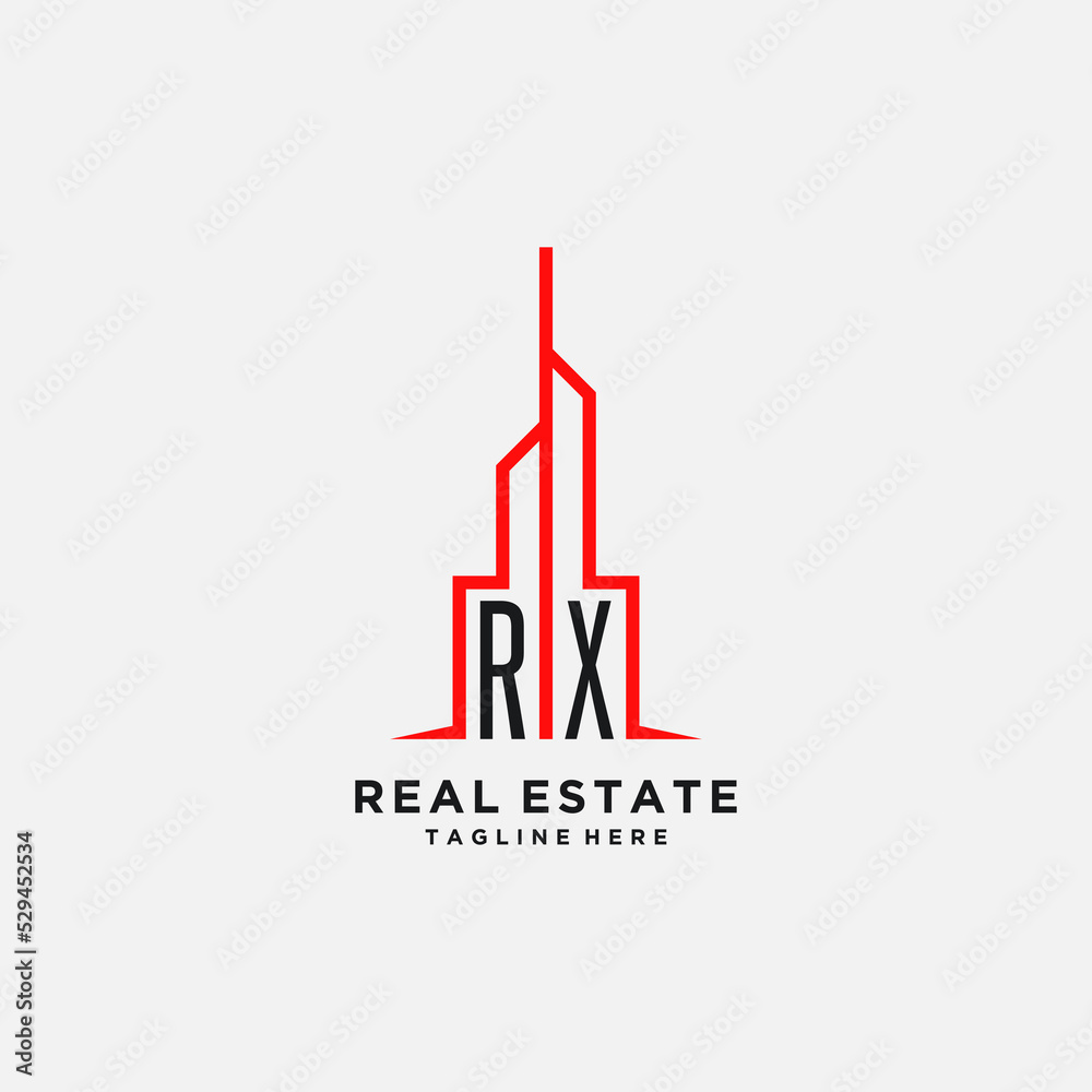 Initial letter RX Real Estate Logo stock illustration. Logo vector ...