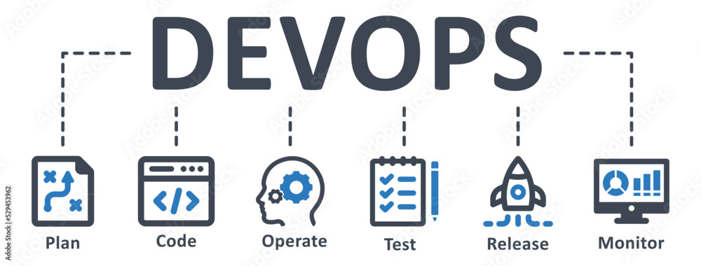 Fototapeta Devops icon - vector illustration . Devops, software ...