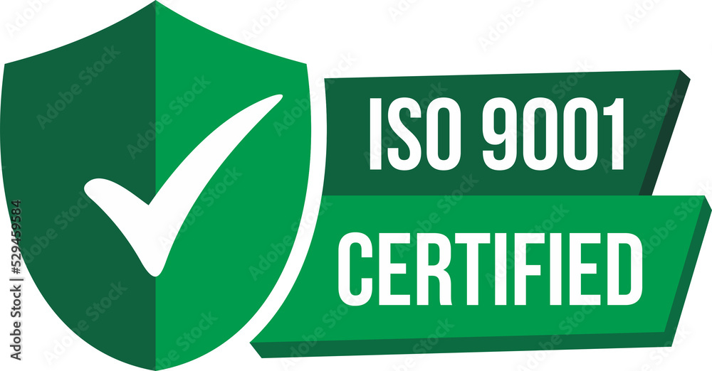 ISO 9001 Certified badge, icon. Certification stamp. Flat design vector. png stock illustration ...