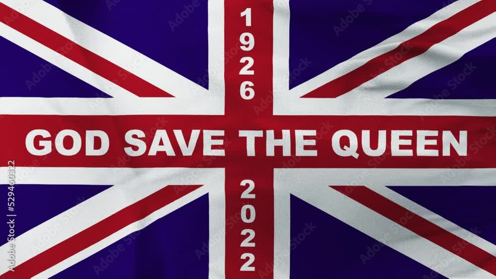 Vidéo Stock English flag in tribute to Queen Elizabeth II, after a 70 ...