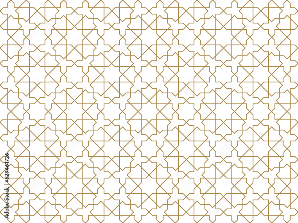 Seamless gold oriental pattern. Islamic background. Arabic linear ...