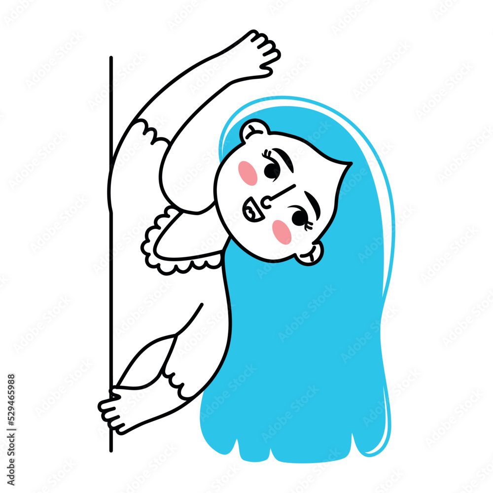 cartoon girl waving Stock Vector | Adobe Stock