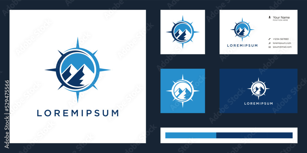 Mountain and Compass Symbol Logo Stock Vector - Illustration of concept ...
