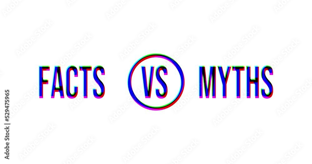 bubbles with myths vs facts. concept of thorough fact-checking or easy ...