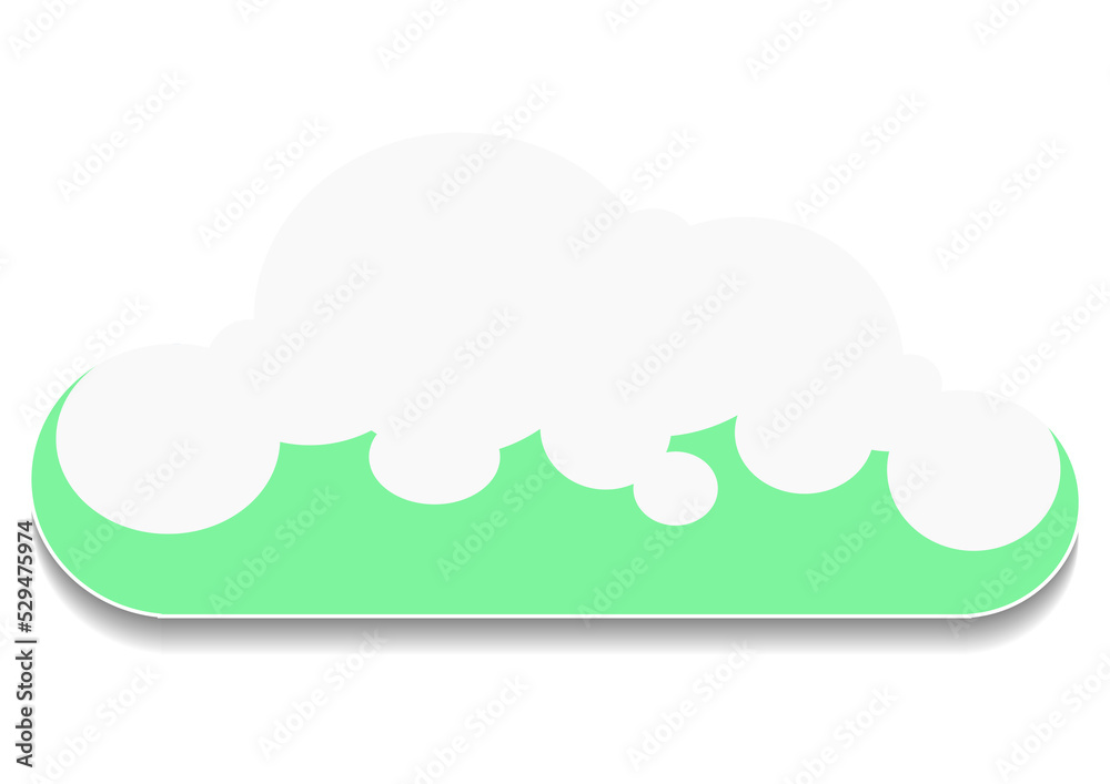 Green cloud with shadow PNG illustration with transparent background ...