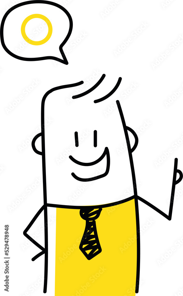 Stick Figure, man positive, Attention Stock Illustration | Adobe Stock