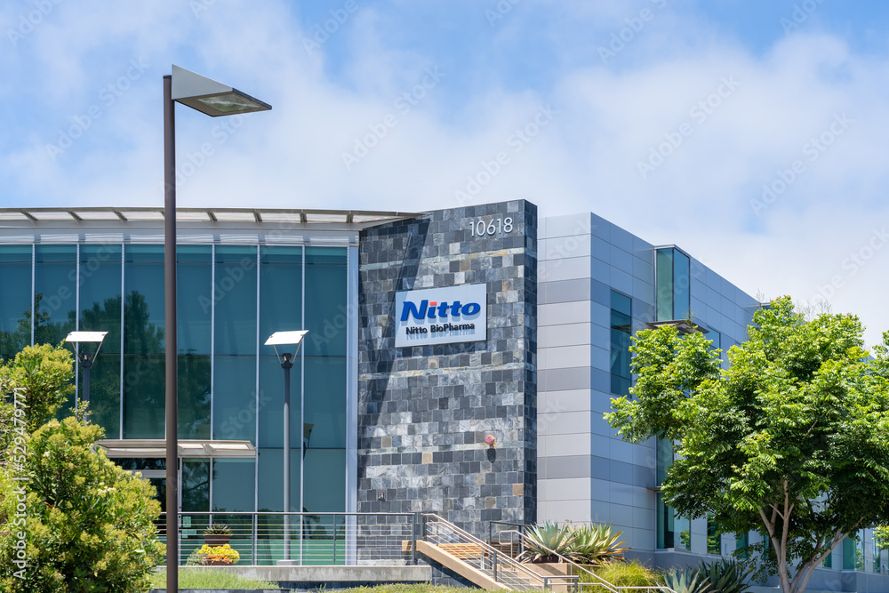 San Diego, CA, USA - July 9, 2022: Nitto BioPharma sign on their ...