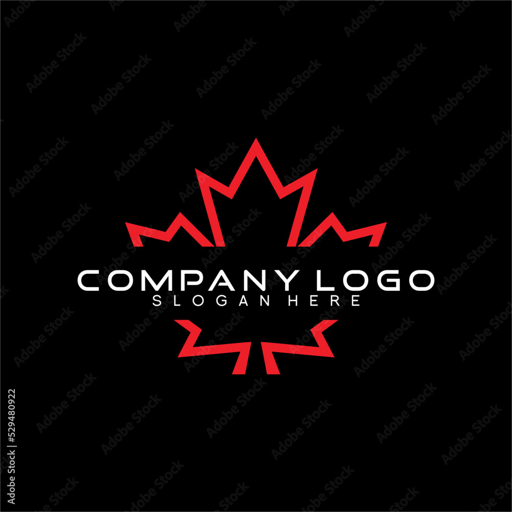 Vector logo design with Canadian flag symbol elements. Stock Vector ...