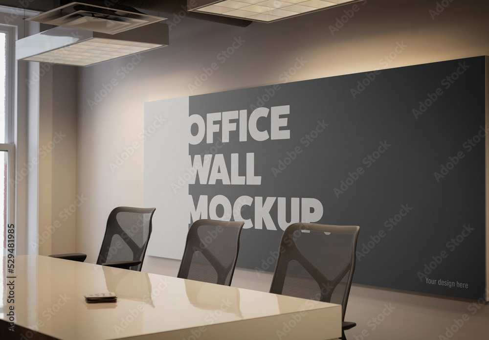 Office Wall Mockup Stock Template | Adobe Stock