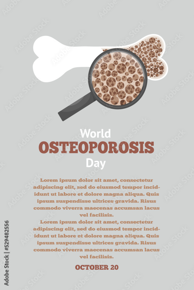 World Osteoporosis Day. Information poster about diseases of bone ...