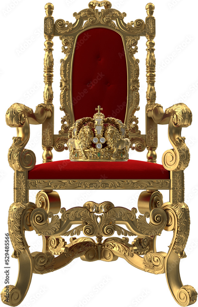 King throne with a crown Stock Illustration | Adobe Stock