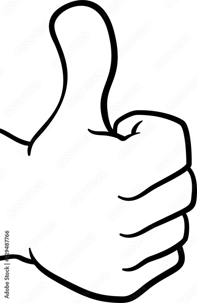 Thumbs Up Hand Cartoon Icon Stock Illustration | Adobe Stock