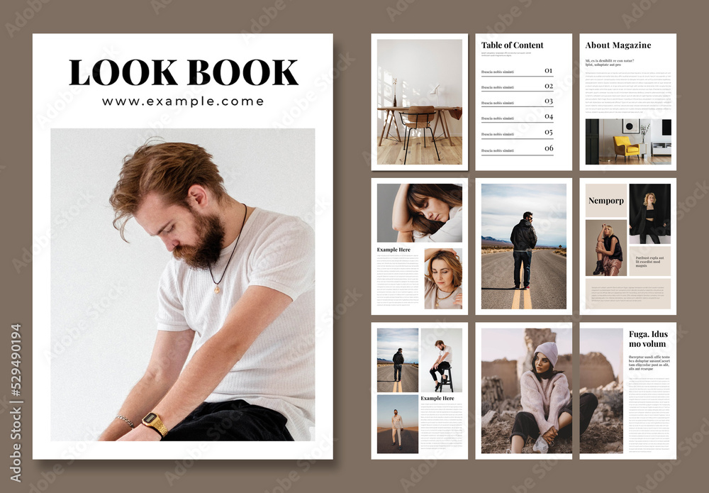 Look Book Magazine Layout Stock Template | Adobe Stock