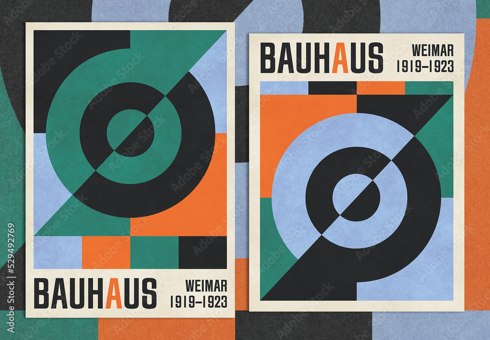 Modern Bauhaus Movement Cover Design Layout Stock Template | Adobe Stock