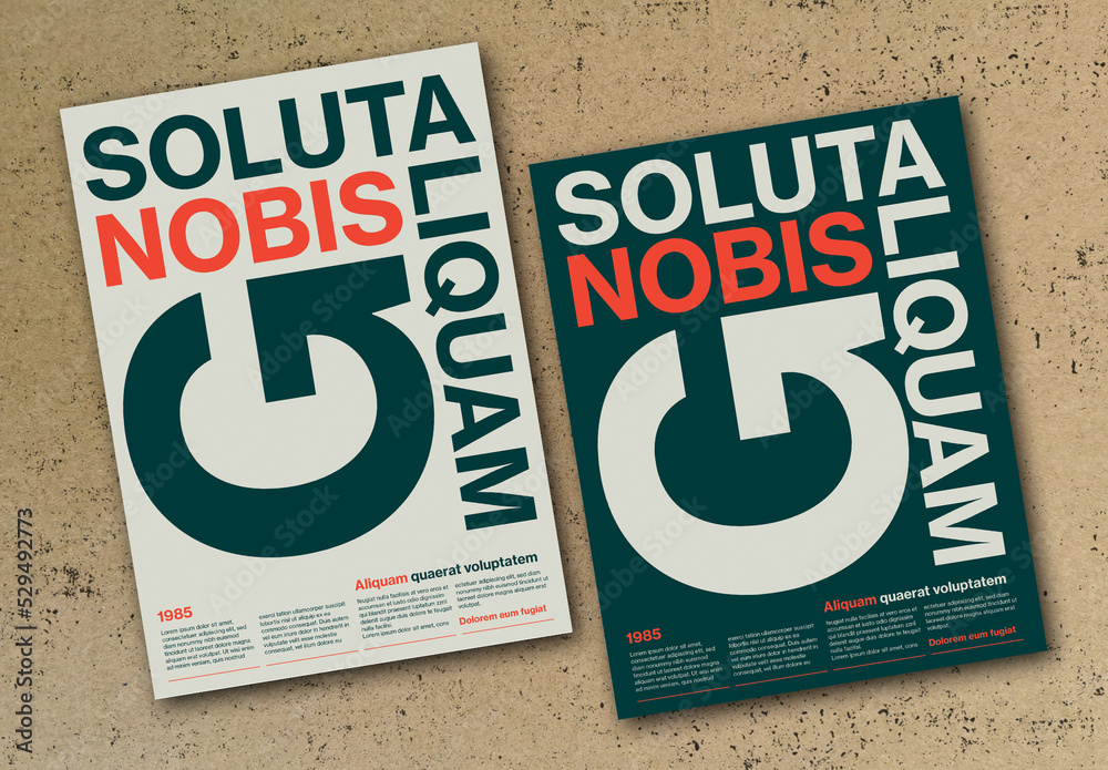 Modern Typography Swiss Style Poster Layout Stock Template | Adobe Stock