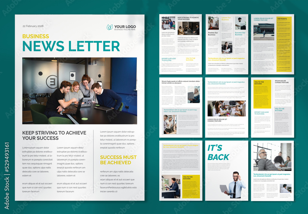 Business News Letter Layout Stock Template | Adobe Stock