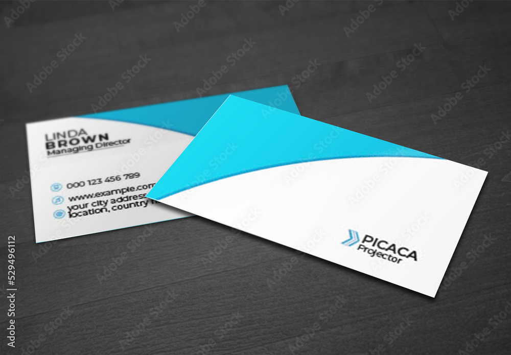 Cyan Business Card Stock Template | Adobe Stock