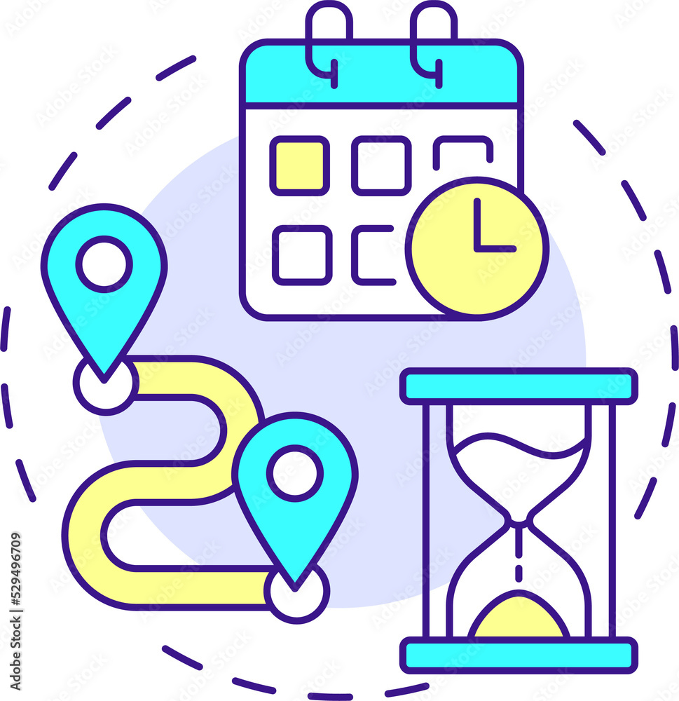 Finite timespan concept icon. Definite start and end. Project ...