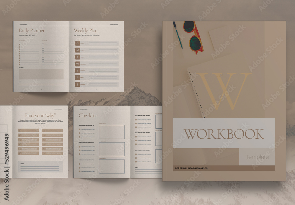 Workbook Planner Layout Stock Template | Adobe Stock